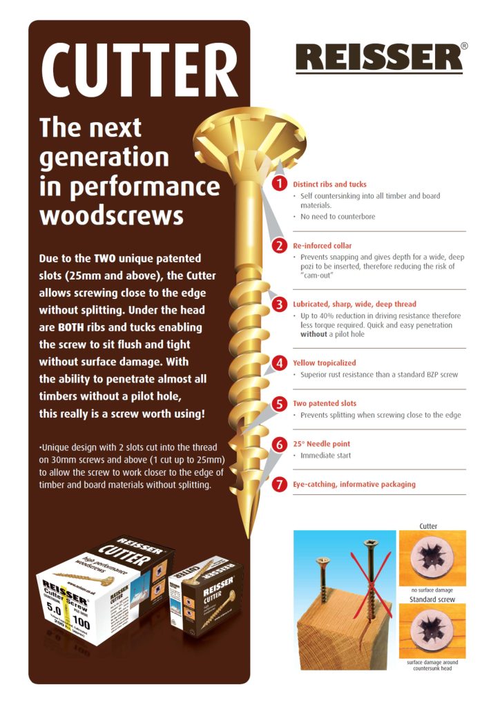 Reisser R2 Cutter Countersunk Yellow - Craft Boxes - Orchard Fasteners